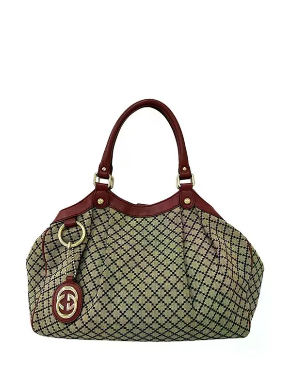 Gucci 2000-2015 Medium Diamante Canvas Sukey Tote Bag - Neutrals