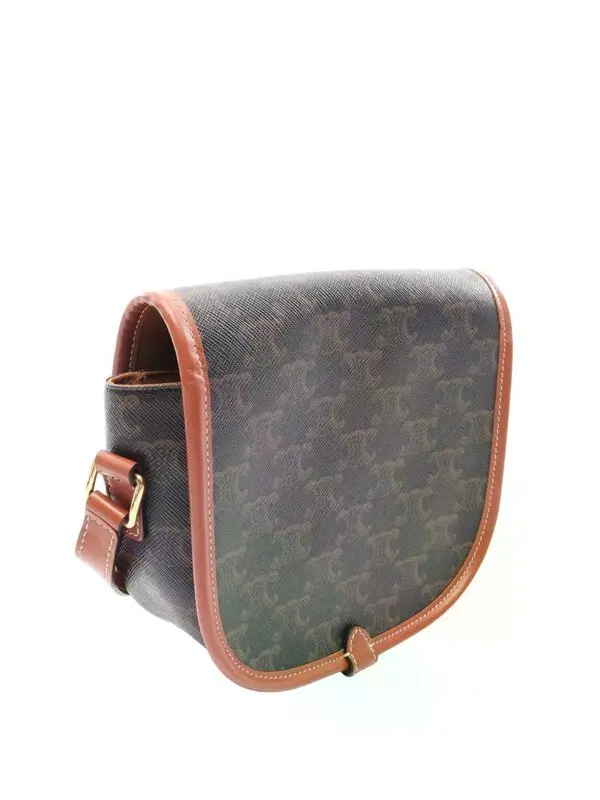 Celine Medium Triomphe Coated Canvas Folco Crossbody Bag