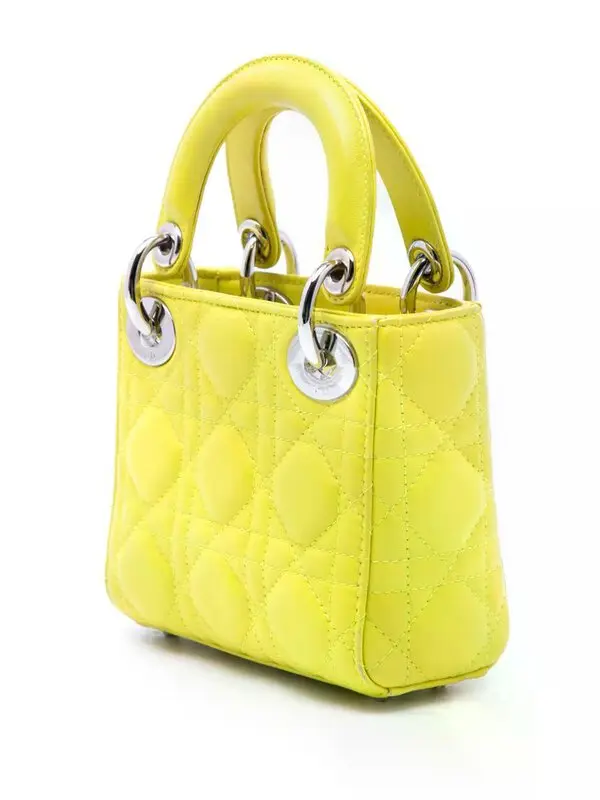 Dior Micro Lambskin Cannage Lady Satchel - Yellow