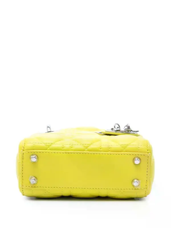 Dior Micro Lambskin Cannage Lady Satchel - Yellow