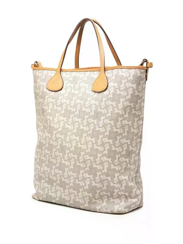 Celine 2008 Horse Carriage Coated Canvas Convertible Tote Satchel - Grey