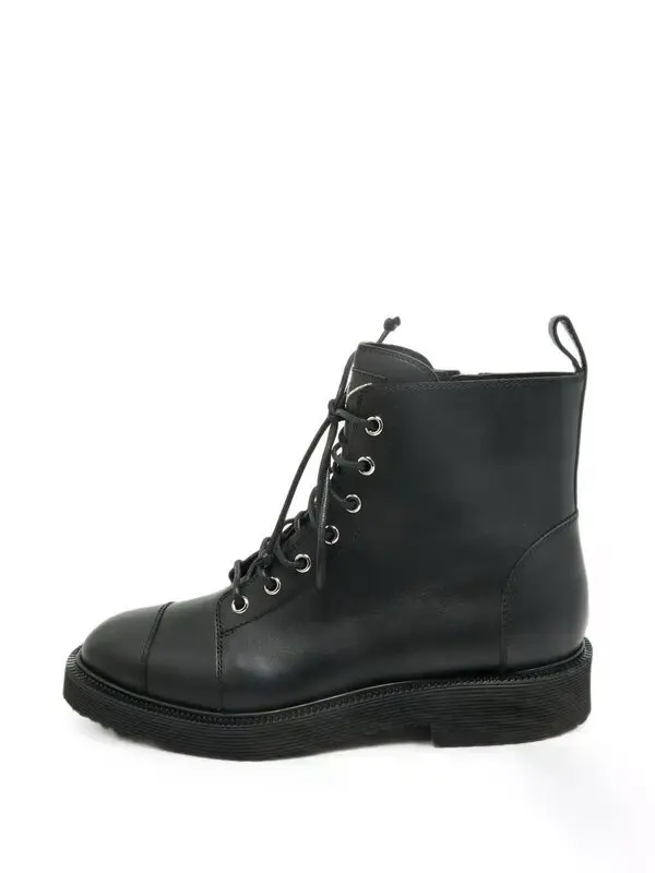 GIUSEPPE ZANOTTI Toluse Lace-up Leather Combat Boots - Black