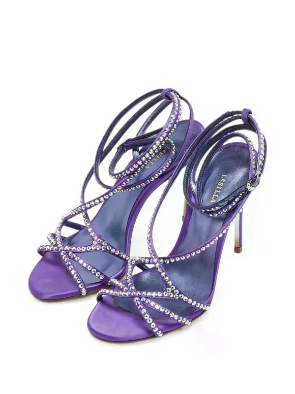 LE SILLA Crystal Embellished Ankle Strap Stiletto Sandals