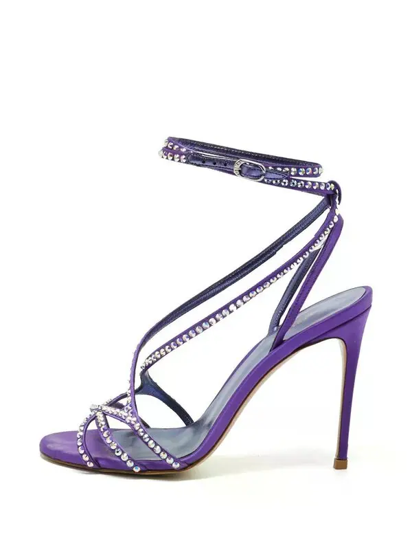 LE SILLA Crystal Embellished Stiletto Sandals - Purple