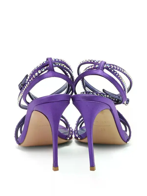 LE SILLA Crystal Embellished Stiletto Sandals - Purple
