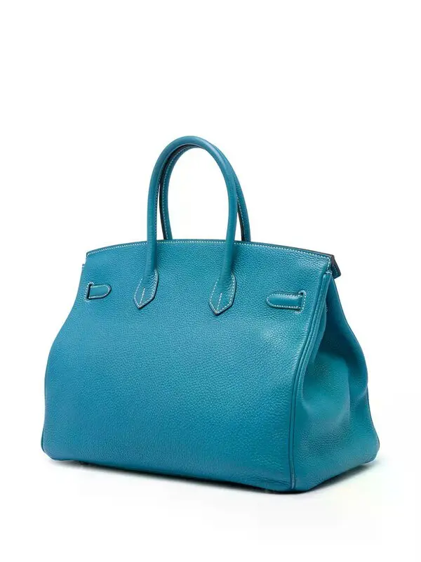 Hermès Birkin 35 Clemence Leather Handbag - Blue