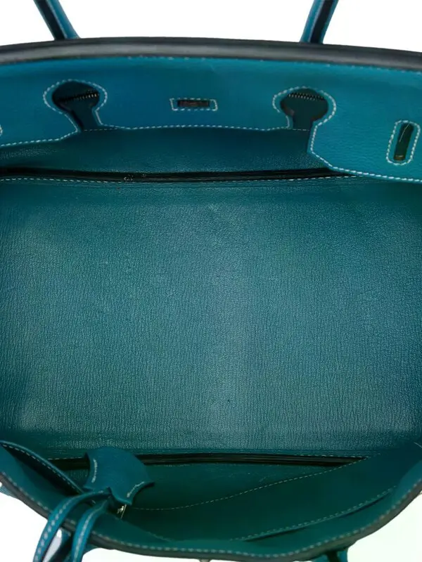 Hermès Birkin 35 Clemence Leather Handbag - Blue