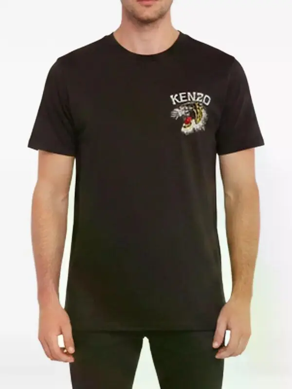 Kenzo Tiger Logo-embroidered T-shirt - Black