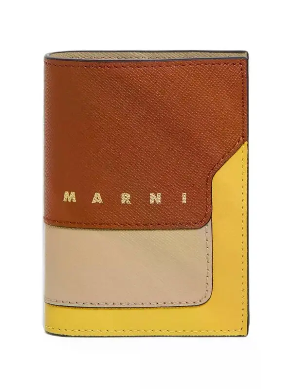 Marni Saffiano Leather Bifold Wallet - Brown