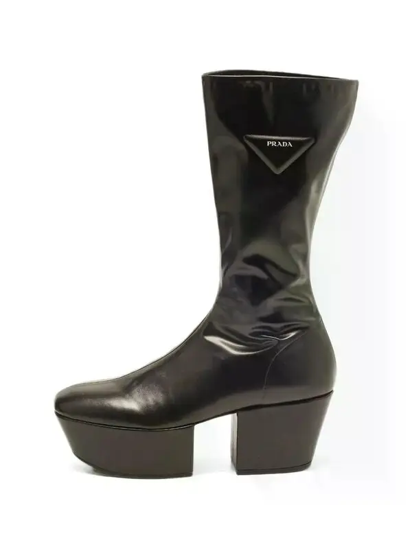 Prada Platform Mid-calf Boots - Black