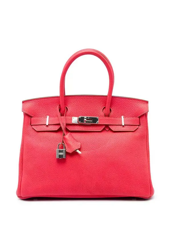 Hermès 2014 Clemence Birkin Retourne 30 Handbag - Red
