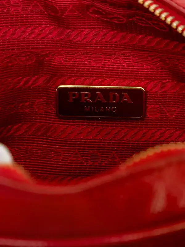 Prada 2013-2026 Saffiano Vernice Bow Camera Bag Crossbody Bag
