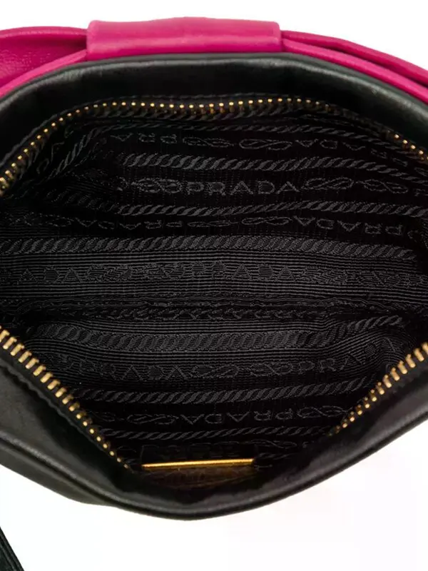 Prada Nappa Leather Clutch With Bow Detail