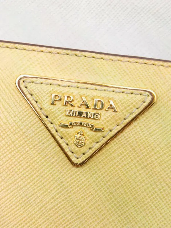Prada 2010-2026 Bicolor Saffiano Lux Clutch Bag