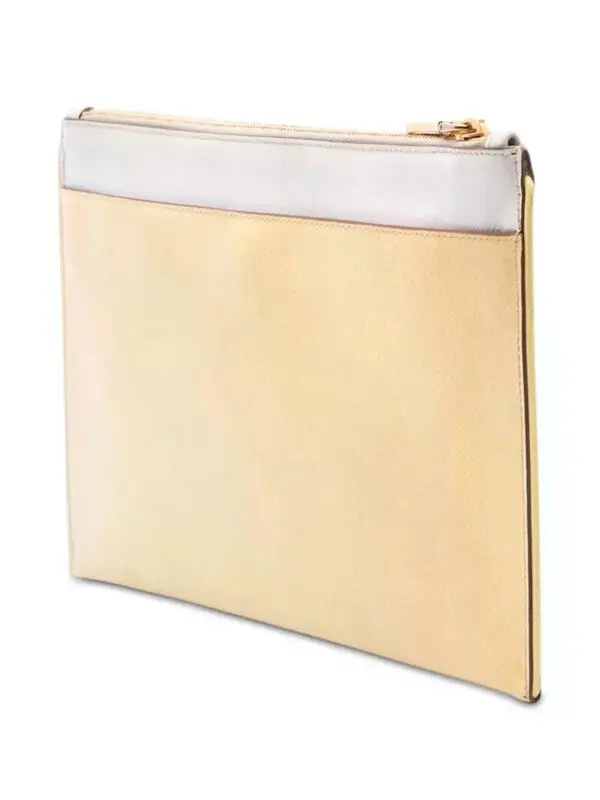 Prada Bicolor Saffiano Lux Clutch Bag