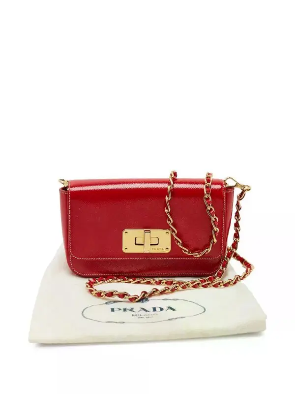 Prada Saffiano Leather Turn-lock Shoulder Bag