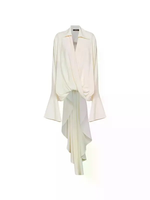 Amen Wrap-front Asymmetric Shirt - Neutrals