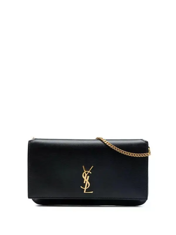 Saint Laurent Leather Monogram Wallet On Chain Crossbody Bag