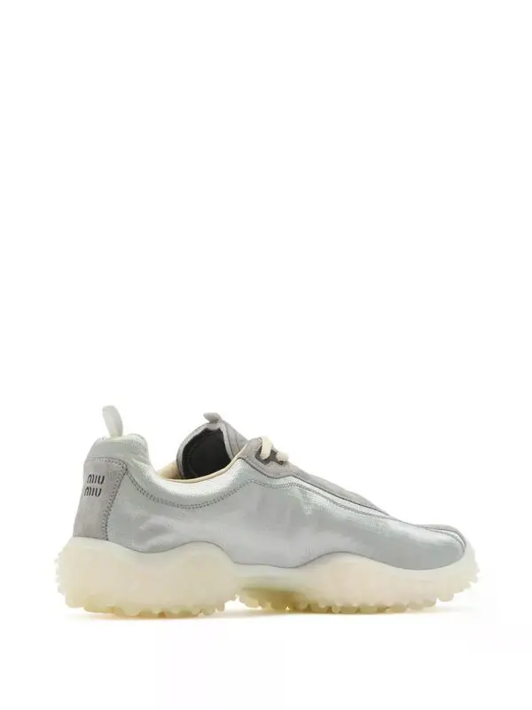 Miu Miu Bubble Technical-fabric And Suede Sneakers - Grey