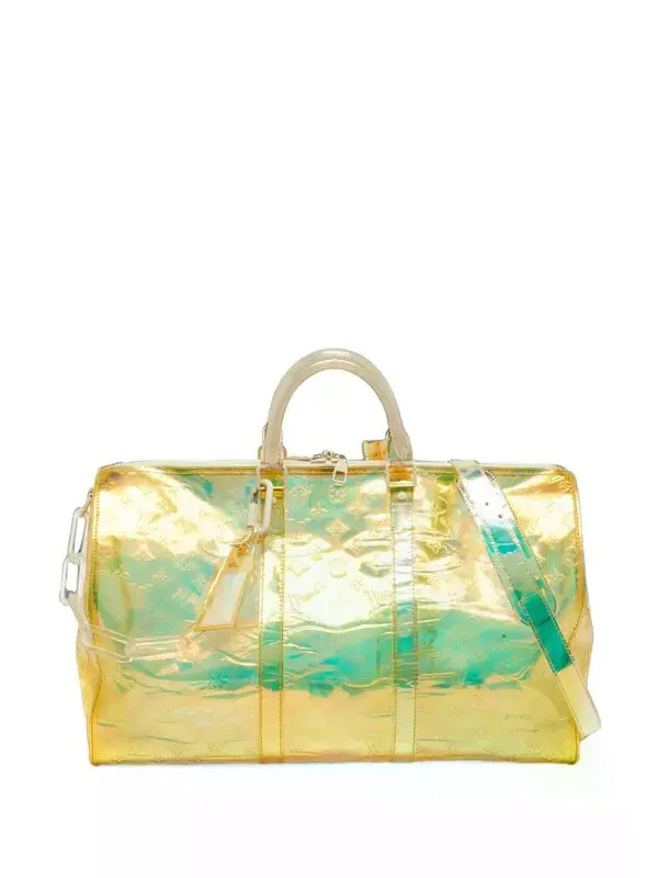 LOUIS VUITTON 2019 Monogram Prism Keepall Bandouliere 50 Holdalls - Yellow