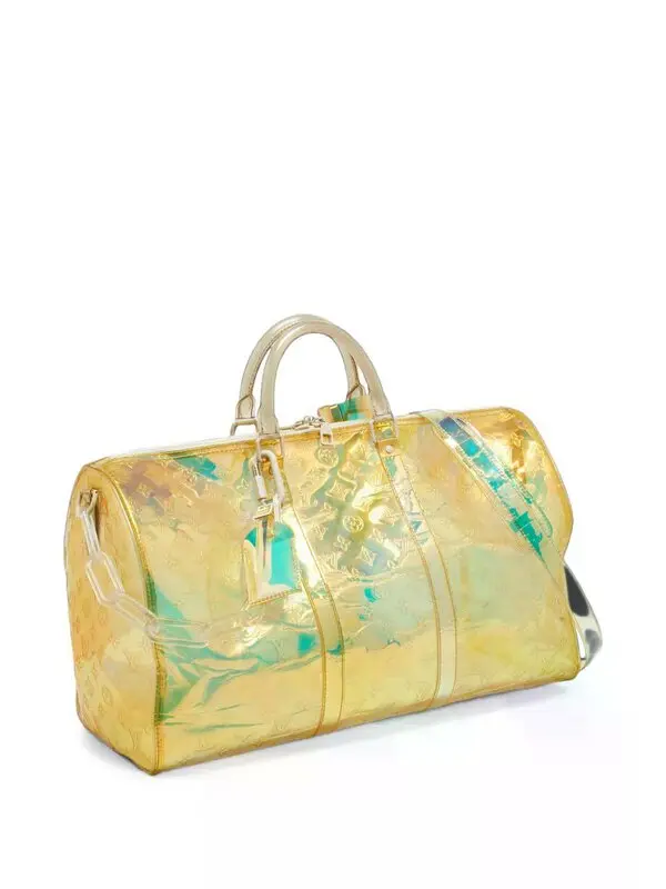 LOUIS VUITTON 2019 Monogram Prism Keepall Bandouliere 50 Holdalls