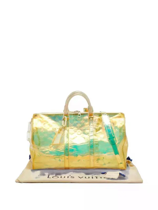 LOUIS VUITTON 2019 Monogram Prism Keepall Bandouliere 50 Holdalls