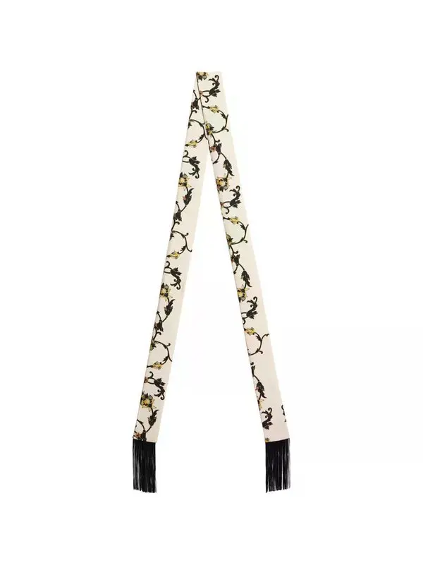 La DoubleJ Skinny Belt 6x180 With Fringes - White