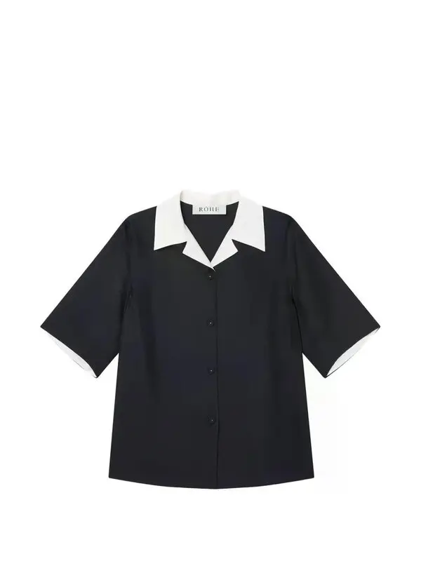 RÓHE Contrast Camp-collar Shirt - Blue