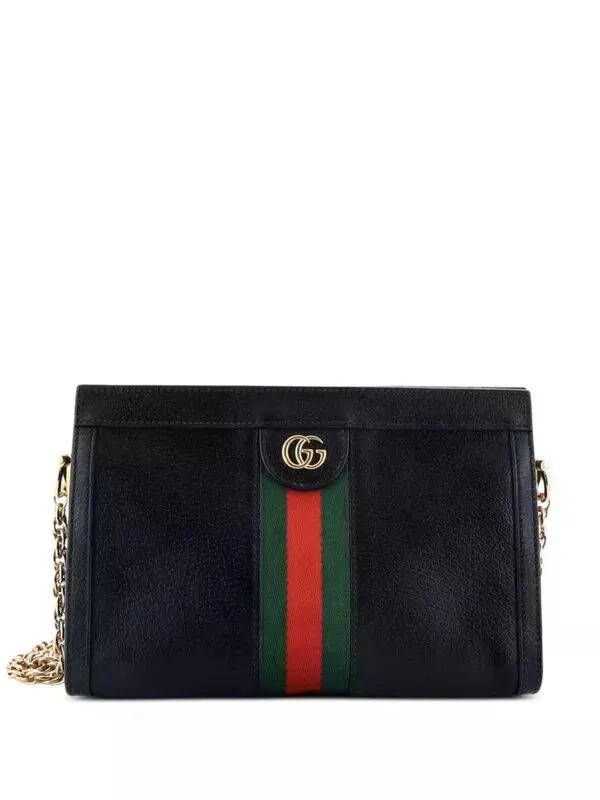 Gucci Ophidia Chain Shoulder Bag Leather Small Crossbody Bag - Black