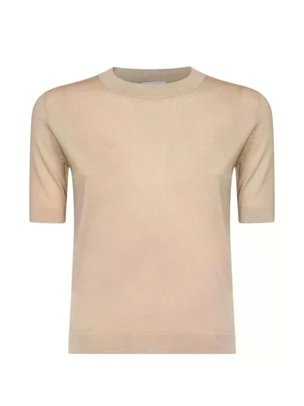 Max Mara Short-sleeve Crew-neck Sweater - Neutrals