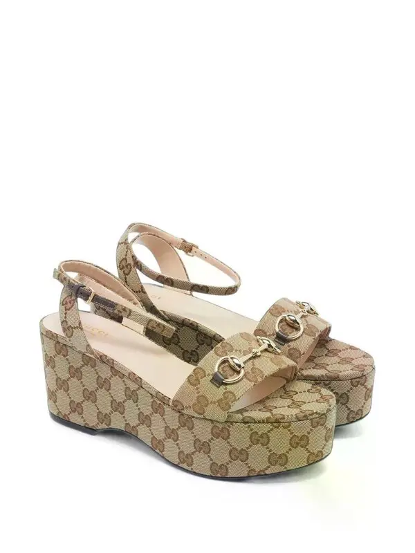 Gucci Horsebit Gg Platform Sandals