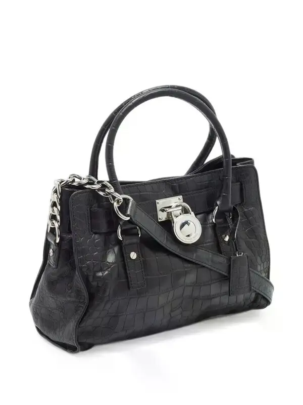 Michael Kors Hamilton Croc-embossed Tote Bag - Black