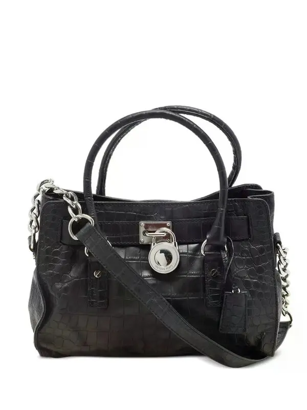 Michael Kors Hamilton Croc-embossed Tote Bag - Black