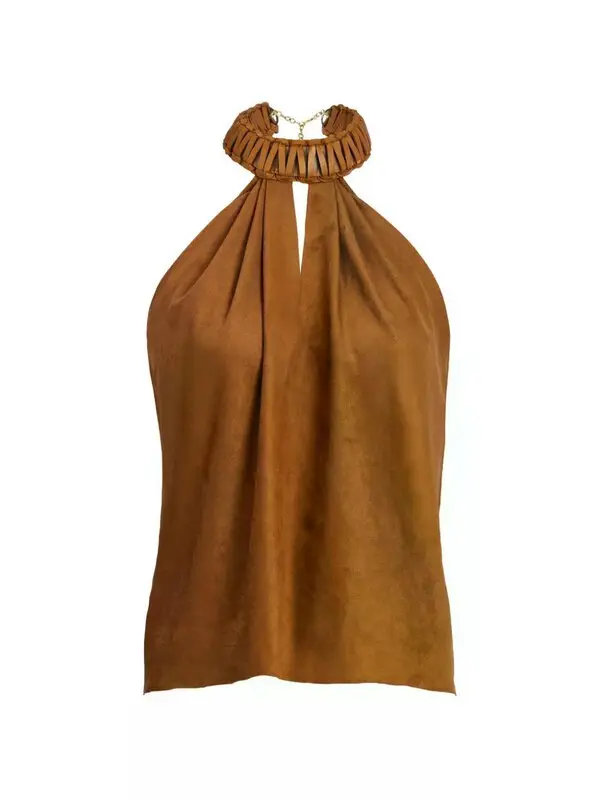 Silvia Tcherassi Ann Halterneck Blouse - Brown