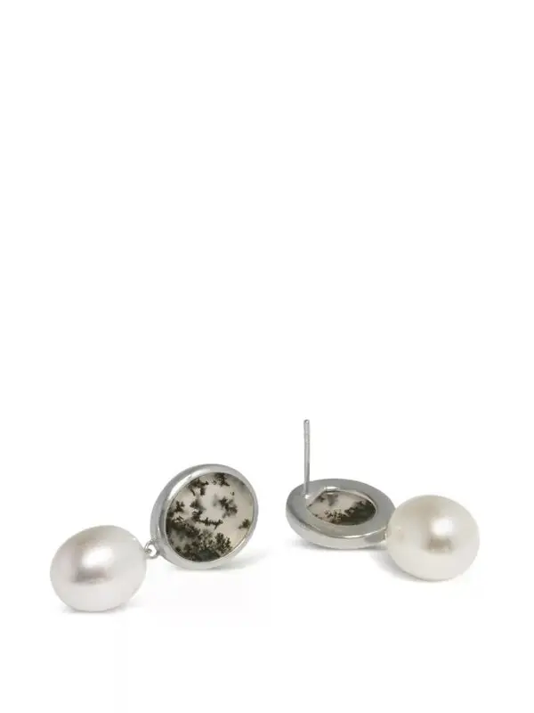 Completedworks Dendritic Agate Pearl Drop Earrings
