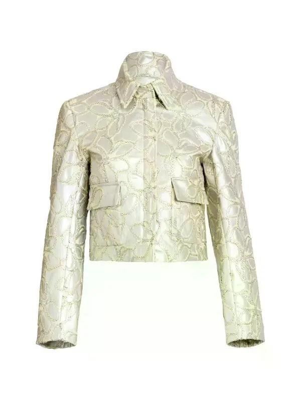 Silvia Tcherassi Perla Floral-embroidered Cropped Jacket