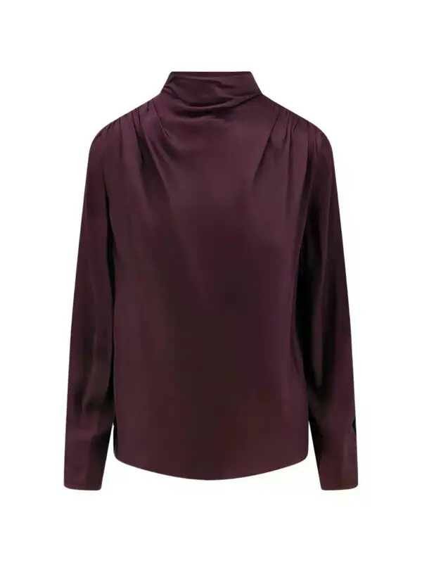 Vince Draped High-neck Blouse - Purple