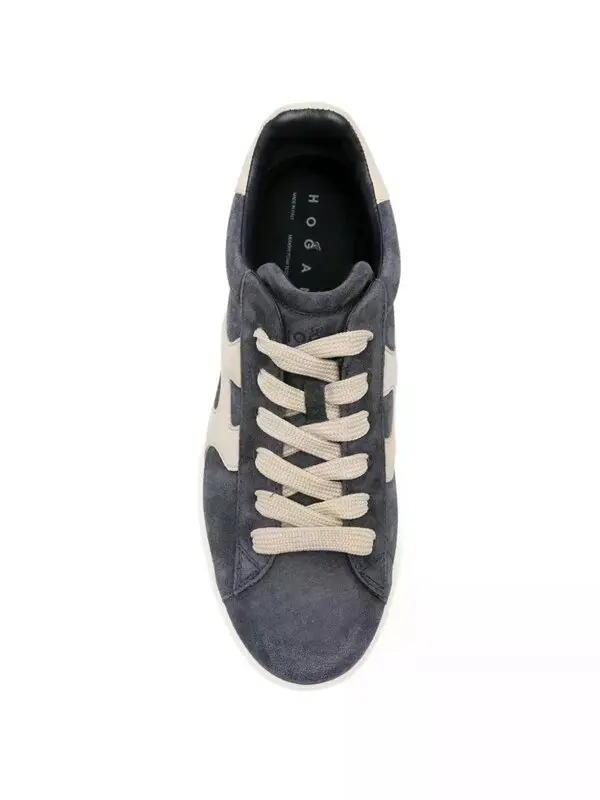 Hogan Rebel Suede Sneakers With Logo Patch - Blue