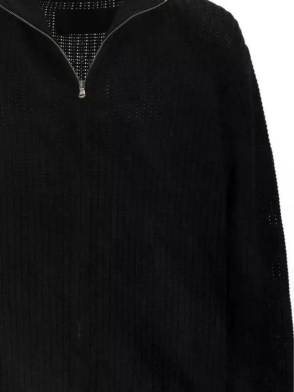 AMISH SUPPLIES Ribbed-knit Zip-up Sweater
