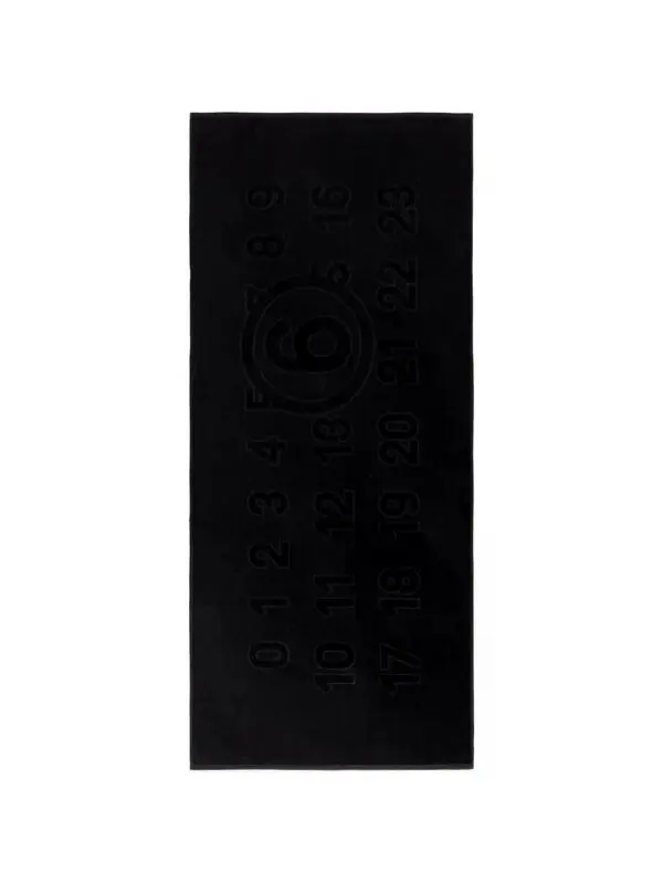 MAISON MARGIELA Numeric Logo-embossed Beach Towel - Black