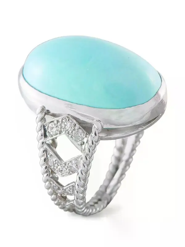 LB EXCLUSIVE Turquoise And Diamond Ring - Silver