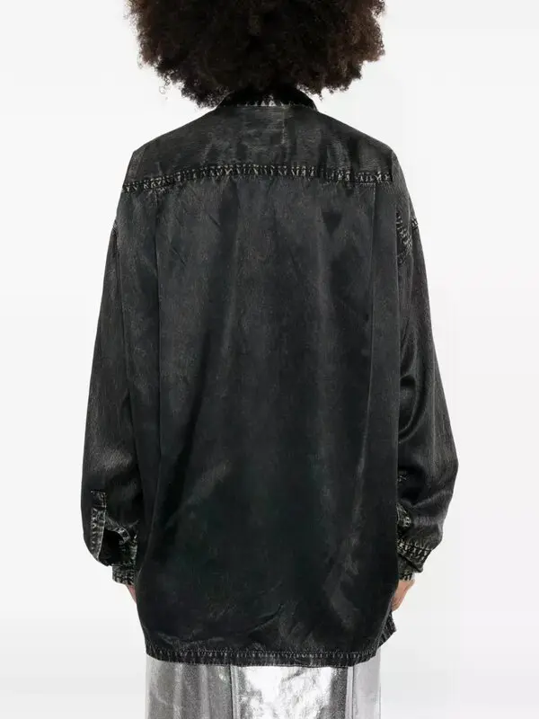 Mihara Yasuhiro Acid Wash Logo Patch Shirt