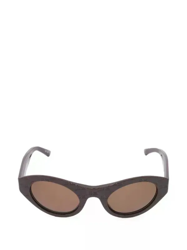 Balenciaga Bb Monogram Oval Sunglasses - Brown