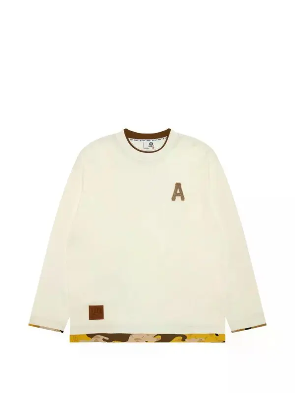 AAPE BY *A BATHING APE Embroidered Layered-hem T-shirt
