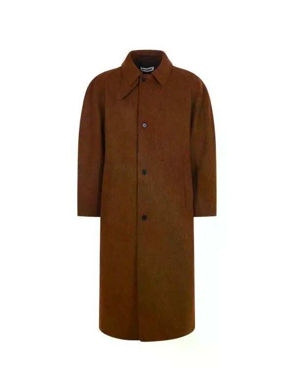 JIL SANDER Felt Wool Coat - Brown