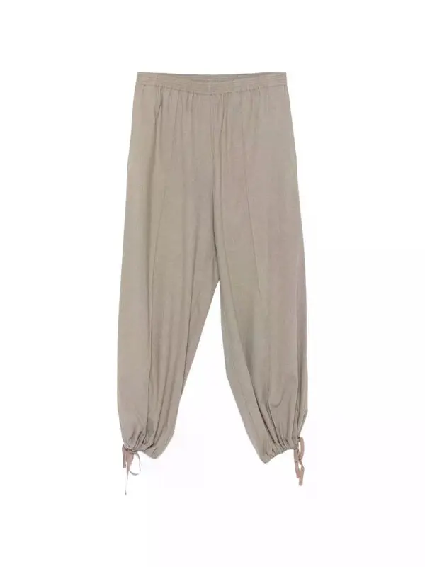 ALYSI Elasticated-waist Drawstring-cuff Trousers - Neutrals