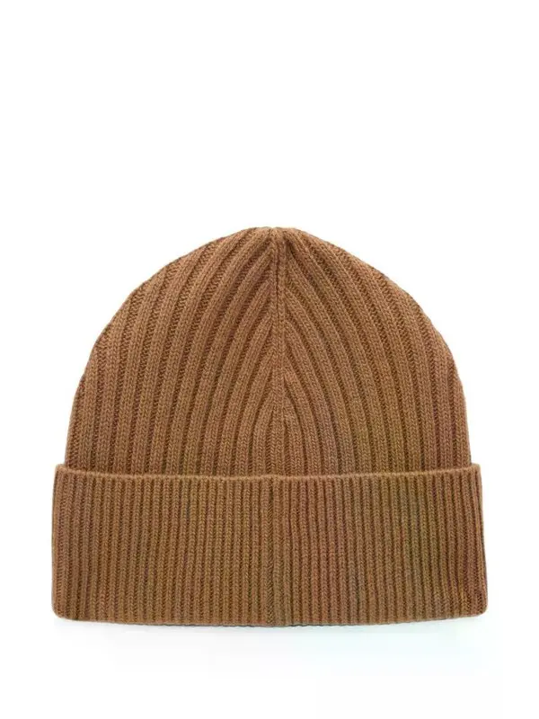 Herno Ribbed-knit Beanie Hat - Brown