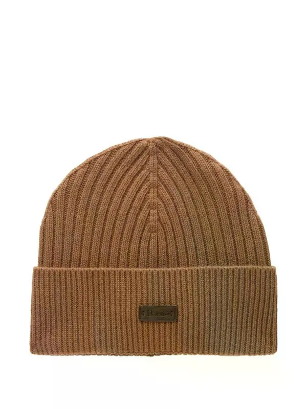 Herno Ribbed Knit Beanie Hat - Brown