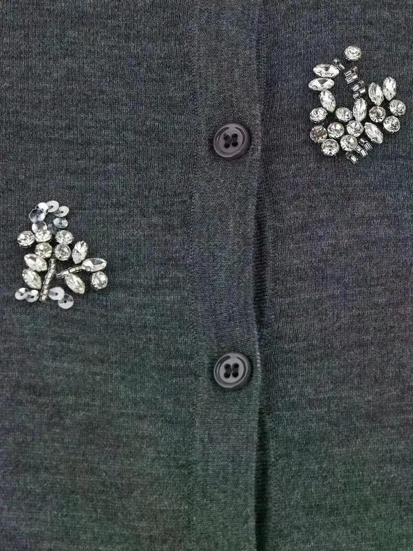 JUCCA Crystal Embellished Wool Cardigan