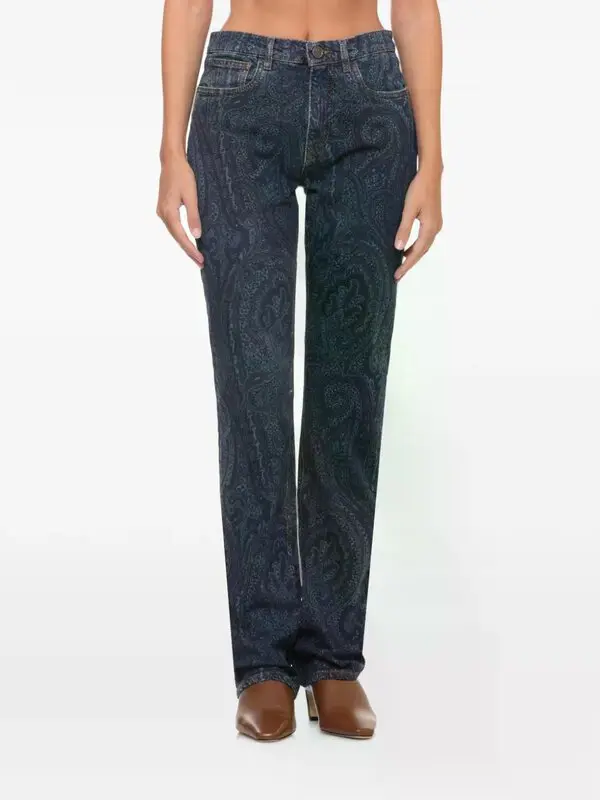 Etro Paisley-print Jeans - Blue